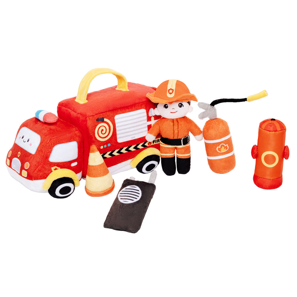 Personalized Baby's First Fire Truck Plush Sensory Toy – Ouozzzshop