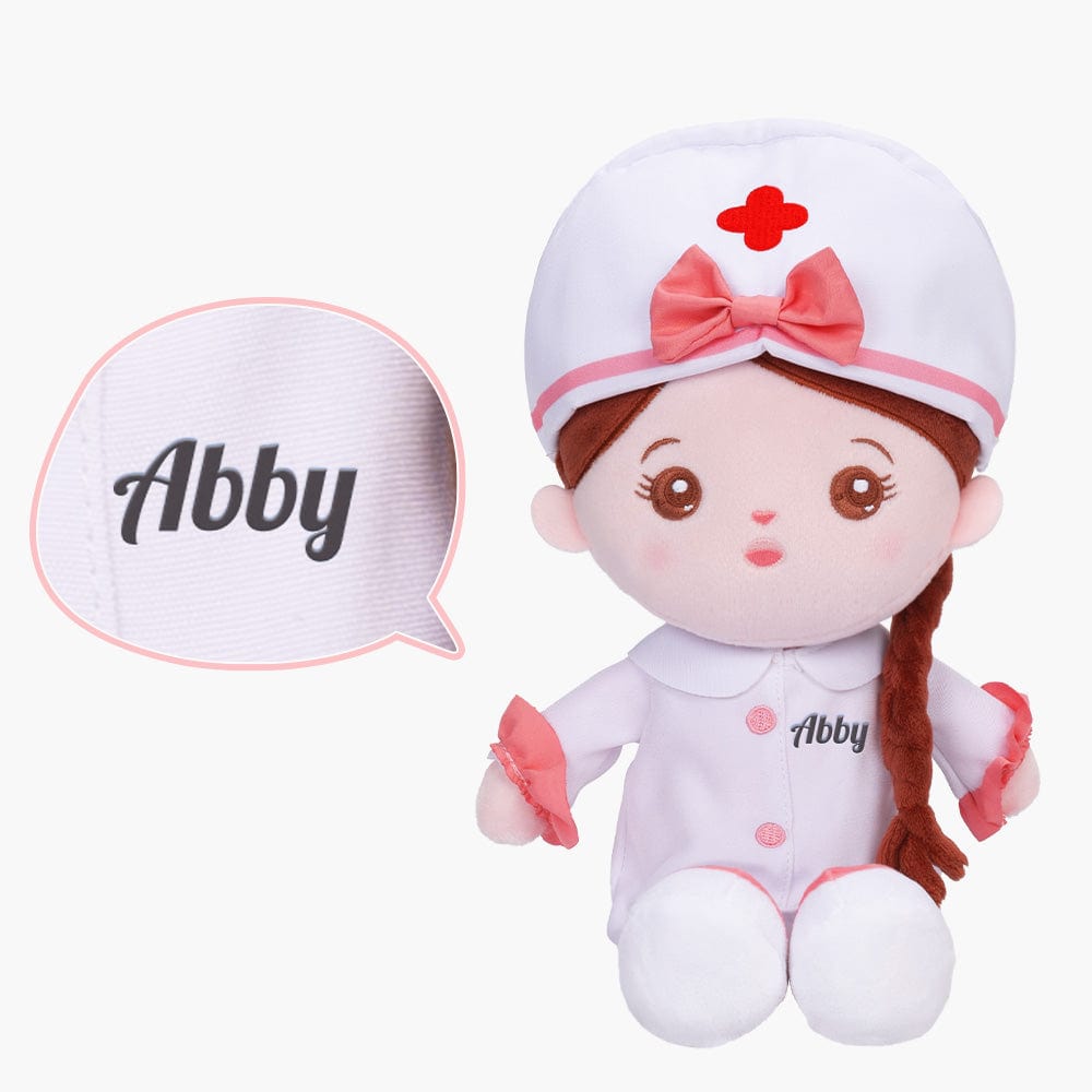 Personalized Nurse Plush Baby Girl Doll, hospital white angel Rag Doll ...
